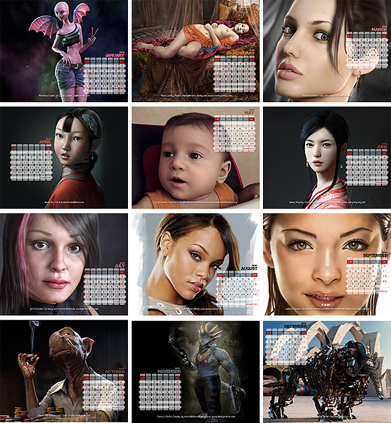 【3DCG】 CGArena CGの2010年壁紙カレンダー無料ダウンロード中 | CGトラッキング