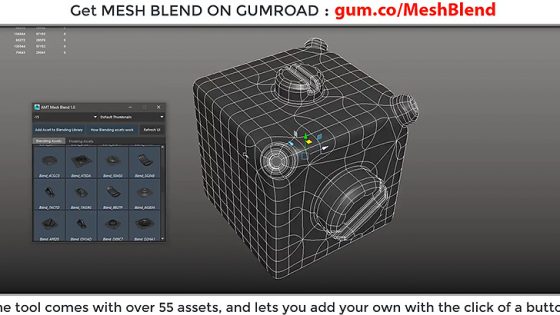 ポリゴンオブジェクトにサクッとパーツを追加！Maya用ツール『Mesh Blend』 | CGトラッキング